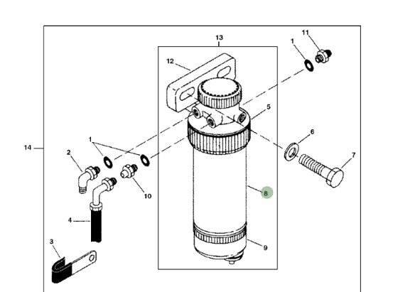 Vente FILTRE FUEL SEPARATEUR EAU TRA7710 ET John Deere JDA RE508633 ...